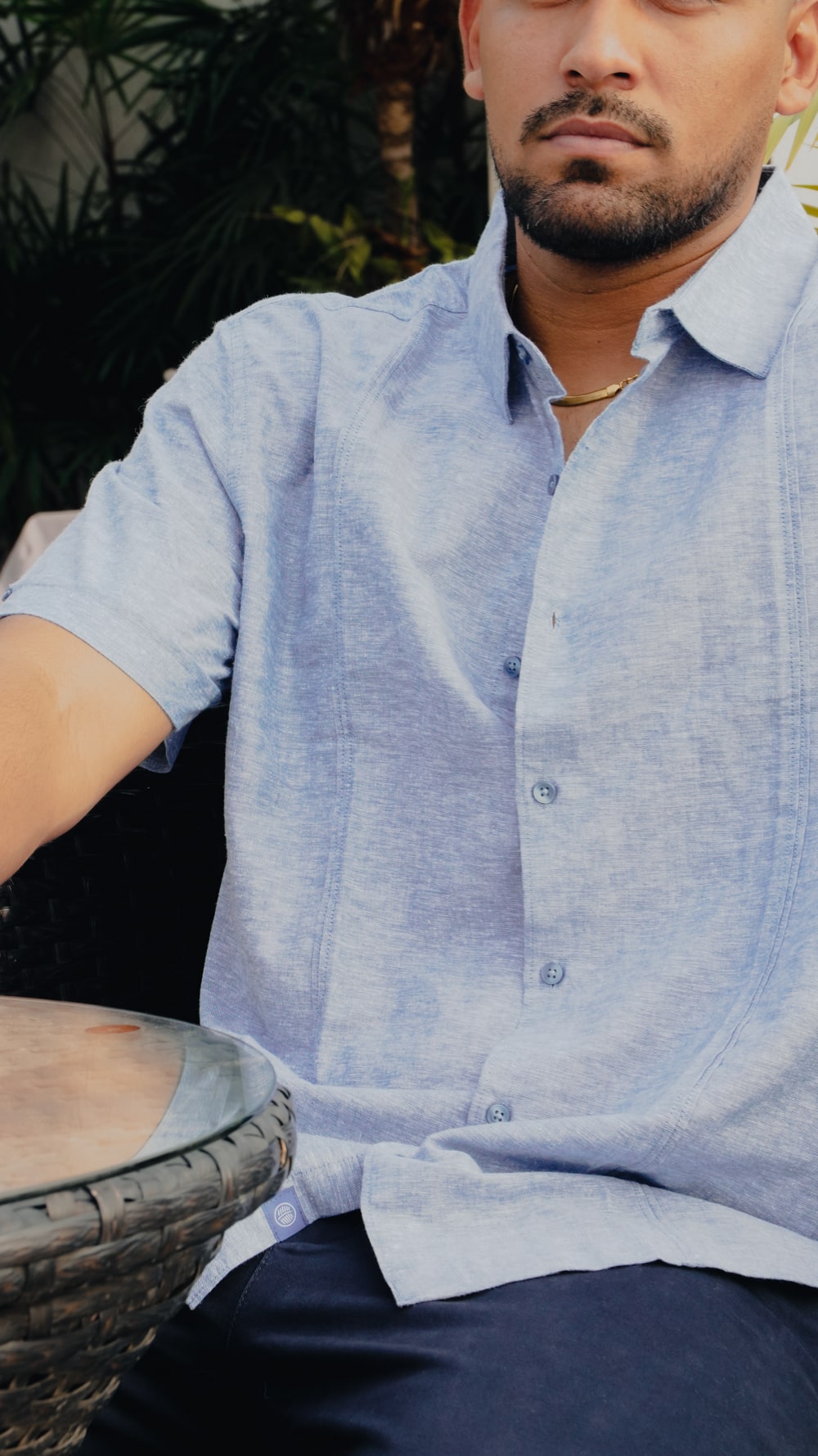 CAMISA P/H M/C DARK BLUE CUBAVERA - Adams Fashion Store